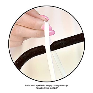 Closet Accessories, Black velvet hangers, ultra slim space saving, notches, tie bar, swivel hook, 30 pack, with bonus 20 matching velvet finger clips