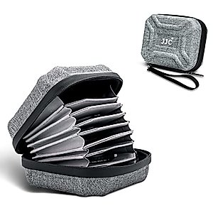 JJC Durable Lens Filter Pouch Case for 10 Circular Filters Up to 95mm, Dustproof & Water-Resistant Camera Lens Filter Storage Wallet for ND UV CPL Filter
