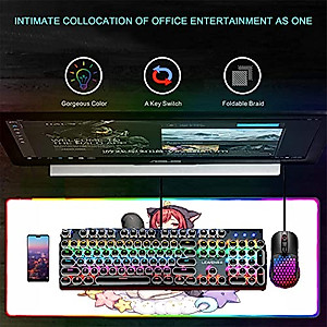 Mouse Pads Sexy Butt Anime Girl Gaming Mouse Pad RGB LED Durable Natural Rubber Base Cloth Surface Waterproof Mats RGB 35.43 inch x15.74 inch,A4