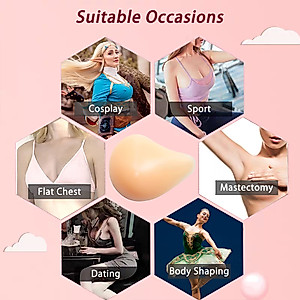 MaxTara Silicone Breast Form Women Mastectomy Prosthesis Bra Insert Pad 1 Piece Left Side A Cup 250g/piece