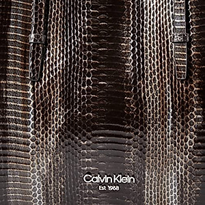 Calvin Klein Penny Triple Compartment Tote, Black Python,One Size