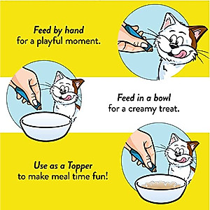 Temptations Creamy Puree Lickable Cat Treats - 32 Pouches Squeezable Cat Topper Snacks Variety Bundle 2 Pack (Chicken & Salmon 0.425 Each Pouch)