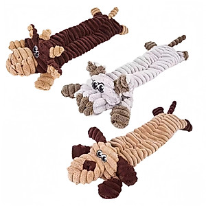 SOCOWVAKA 3PCS Country Animals Series Interactive Squeaky Dog Toy - Durable and Safe - Ideal for Puppies and Small Medium Dogs - No Stuffing, Easy to Clean, Promotes Dental Health - Lasting Playtime