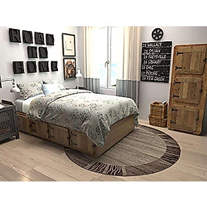 Unique Loom Del Mar Collection Area Rug-Transitional Inspired with Modern Contemporary Design, 6 ft x 6 ft, Light Brown/Beige
