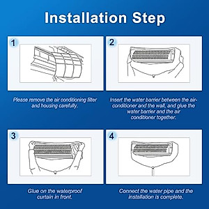 WANOSS Split Air Conditioning Cleaning Cover Bag with 10ft Water Pipe and Drain Outlet, Two Sides Support Plates Waterproof Panels Wall Mounted Air Conditioner Service Bag