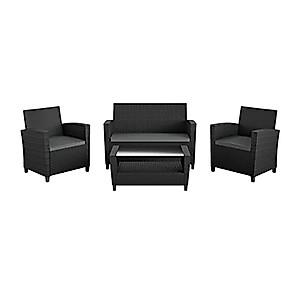 Cosco Outdoor Living 88529BGYE Malmo Patio Set, Black