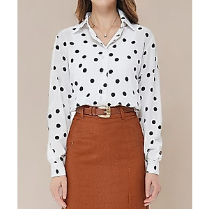 Beninos Women's Casual Blouses Long Sleeve Button Down Shirt (206388, M)