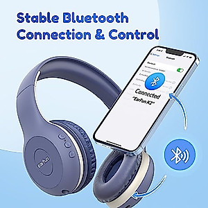 Kids Bluetooth Headphones, EarFun K2 Kids Headphones with Volume Limited, 40H Playtime, Bluetooth 5.0 Headphones with Mic, Stereo Sound, Foldable Over-Ear Headphones for Kids/School/Travel/iPad/Tablet