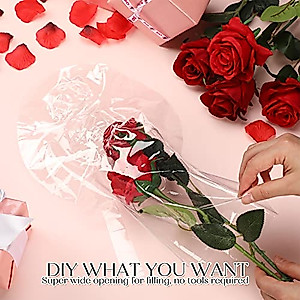 40 Pack Valentine‘s Day Large Clear Balloons for Stuffing Pre Stretched Extra Wide Mouth Bobo Balloons Fillable Helium Transparent Balloon for Birthday Wedding Party(21 Inch Inflated)