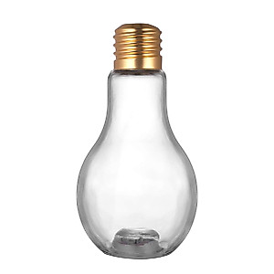 BESTOYARD 500ML Light Bulb Shaped Bottle Glowing Glass Cup Novelty Drinking Bottle for Party Home Bar Drinks Beers Cocktails