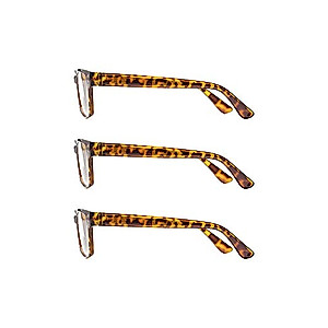Readers Readers.com Fully Magnified Reading Glasses: The McNealy - 3 Pairs, Classic Rectangle for Women and Men - Tortoise, 1.75