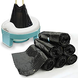 BlueSnail Disposable Potty Liners with Drawstring, On-The-Go Refill Disposable Bags 120 Count(black)
