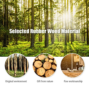 Tangkula Coat Rack Freestanding, Rubber Wood Coat Stand with 8 Hooks, Height Adjustable Entryway Coat Tree Coat Hanger Stand for Home Office Hall Entryway