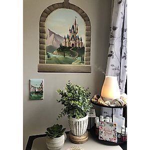 Romantic Fairy Tale Princess Castle Window Girl Room Decor Sticker Decorations for Kids Bedroom Small Mural Wall Decal Nursery Toddler Playroom Birthday Gift (14” x 22”)