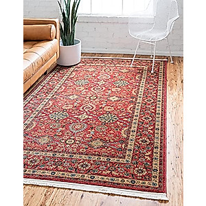Rugs.com Chelsea Collection Rug – 5' x 8' Red Medium Rug Perfect for Bedrooms, Dining Rooms, Living Rooms