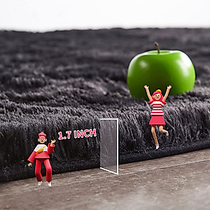 GKLUCKIN 5x7 Area Rug for Living Room, Black Rugs for Bedroom, Fluffy Shag Fuzzy Soft Rug for Kids Boys Girls Room, Nursery Rug, Room Rug, Dorm Rug, Plush Shaggy Furry Rug, Indoor Carpet