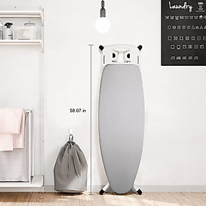 Duwee 17"x49" Ironing Board, Heavy Duty Ironing Boards Full Size with 10 mm Thicken Feltpad and Cover,Adjustable Height and Heavy Duty Legs,Grey