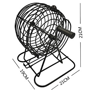 SEETOOOGAMES Deluxe Bingo Game Set - 8 Inch Metal Cage, 50 Paper Cards, 600 Colorful Clear Chips, Bingo Balls and Plastic Master Board, Great for Adults Large Groups, Familiy Games Nights Parties