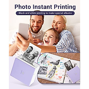 Phomemo Pocket Printer - M02 Mini Bluetooth Wireless Sticker Printer, Compatible with iOS & Android, Thermal Mobile Printer for Fun, memo, to-do List, Work Notes, DIY Journal, Purple
