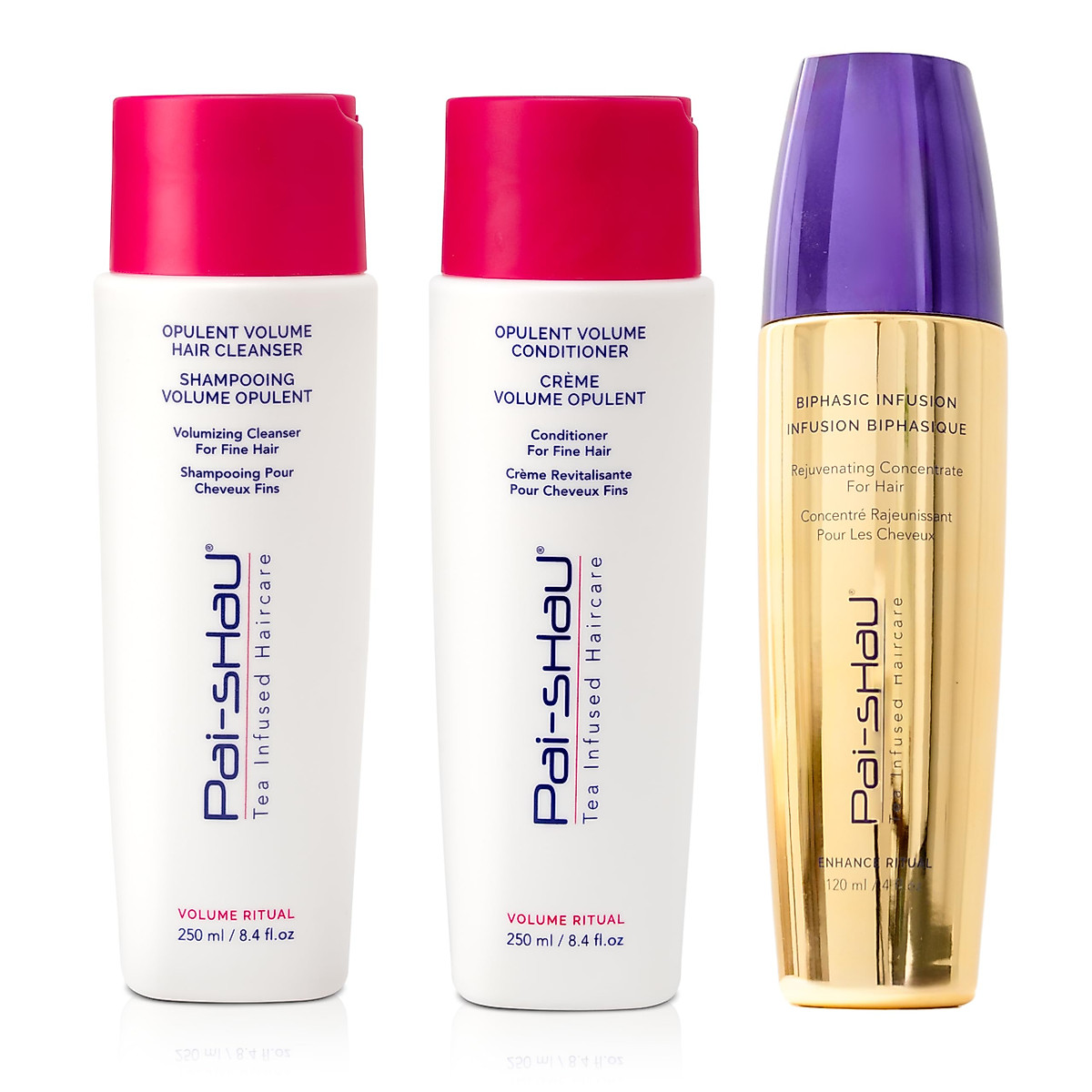 Pai-Shau Opulent Volume Cleanser, Opulent Volume Conditioner, Biphasic Infusion Trio Set , 1 Count (Pack of 1)