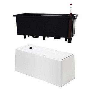 SAROSORA 14" Rectangle Self Watering Planter with Water Level Indicators for Plants & Flower Home Garden Outdoor Indoor Succulent | Herb pots | Window Box (1, White)