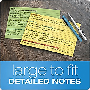 Oxford Ruled Color Index Cards, 5" x 8", Canary, 100 Per Pack (7521 CAN)