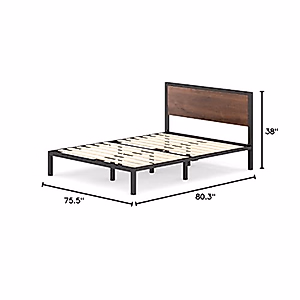 ZINUS Mory Metal Platform Bed Frame / Wood Slat Support / No Box Spring Needed / Easy Assembly, King