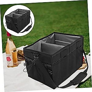 DOITOOL Bbq Storage Box Collapsible Picnic Basket Grill Accessories Picnic Grill Accessory Storage Case Travel Accesories Cargo Organizer Toolkit Outdoor 600d Waterproof Oxford Cloth