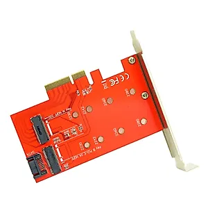 USECL Dual M.2 Hard Drive to PCIE Convert Adapter for sata Port,M.2 SSD NVME (m Key) and SATA (b Key) 2280 2260 2242 2230 to PCI-e 3.0 x 4 Host Controller Expansion Card