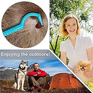 Tick Remover Tool for Dogs, Cats, and Humans - Painlessly Remove Ticks in Seconds - Set of 3 Tick Hooks, Including Storage Box