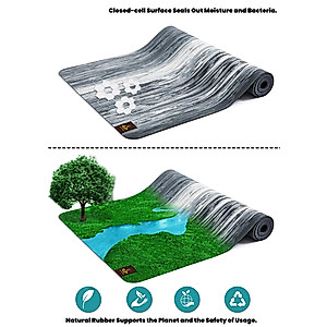 Heathyoga Rubber Non Slip Unbeatable Wet-Grip ProGrip, Double-Sided High Density Hot Yoga Mat, 72”X 24” for Hot Yoga, Ashtanga, Bikram