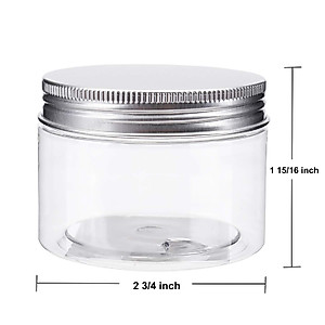 Bekith 20 Pack 4 Ounce Clear Plastic Storage Jars Containers With Screw-on Lids, Refillable BPA Free Small Round Slime Containers for Kitchen & Household Storage