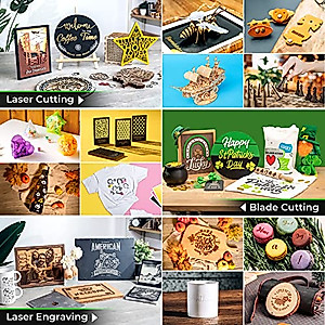 xTool M1 10w Compact 3-in-1 Laser Engraver & Cutting Machine with Rotary & Material Box, Higher Accuracy & Smarter 16MP Auto-Focus, Create Christmas DIY Wood/Metal/Paper/Acrylic/Iron-on/Vinyl