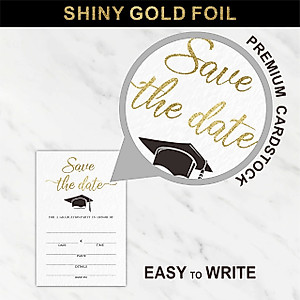 Save The Date Graduation Party Invitations With Envelopes(20 Pack), grad cap 2023 Grad Party Announcement Invite Cards For Him or Her, University Grad Celebration,Party Favors & Supplies-BYYQK-A04