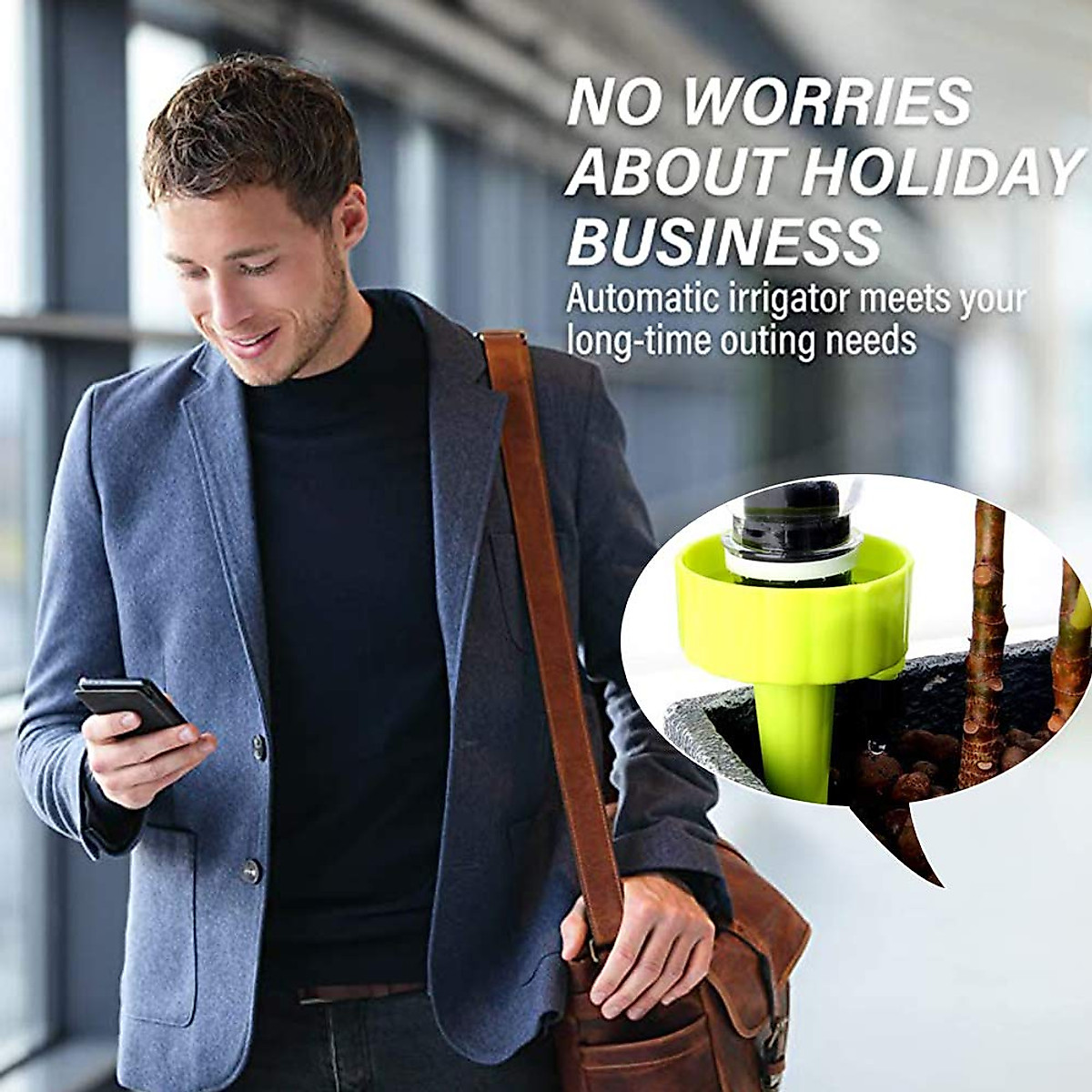 ENIVING 12PCS Automatic Watering Device, Plant Self Watering Spikes With Slow Release Control Valve Switch Plant System Adjustable Water Volume Drip System for Vegetable Gardens, Lawn，Flower Beds