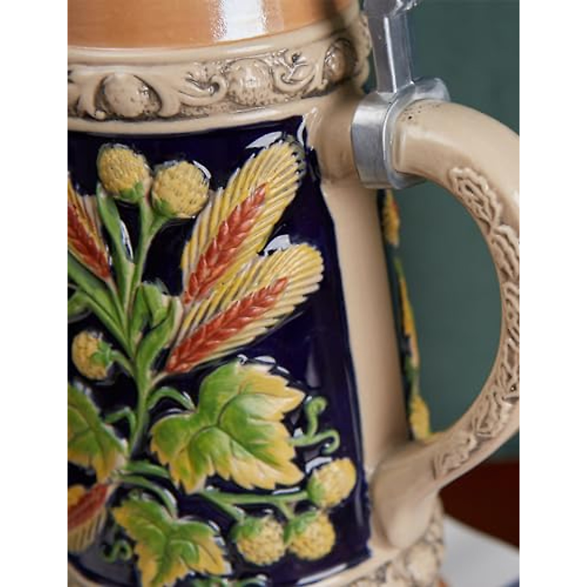 HAUCOZE Beer Stein Mug German Eagle Drinking Stanley Viking Tankard with Petwer Lid for Birthday Gifts Men Father Husband 0.8 Liter