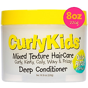 CurlyKids Hair Detangler Conditioner for Kids Kinky, Wavy & Curly Hair - Sulfate & Paraben Free Hair Care Formula - 8oz