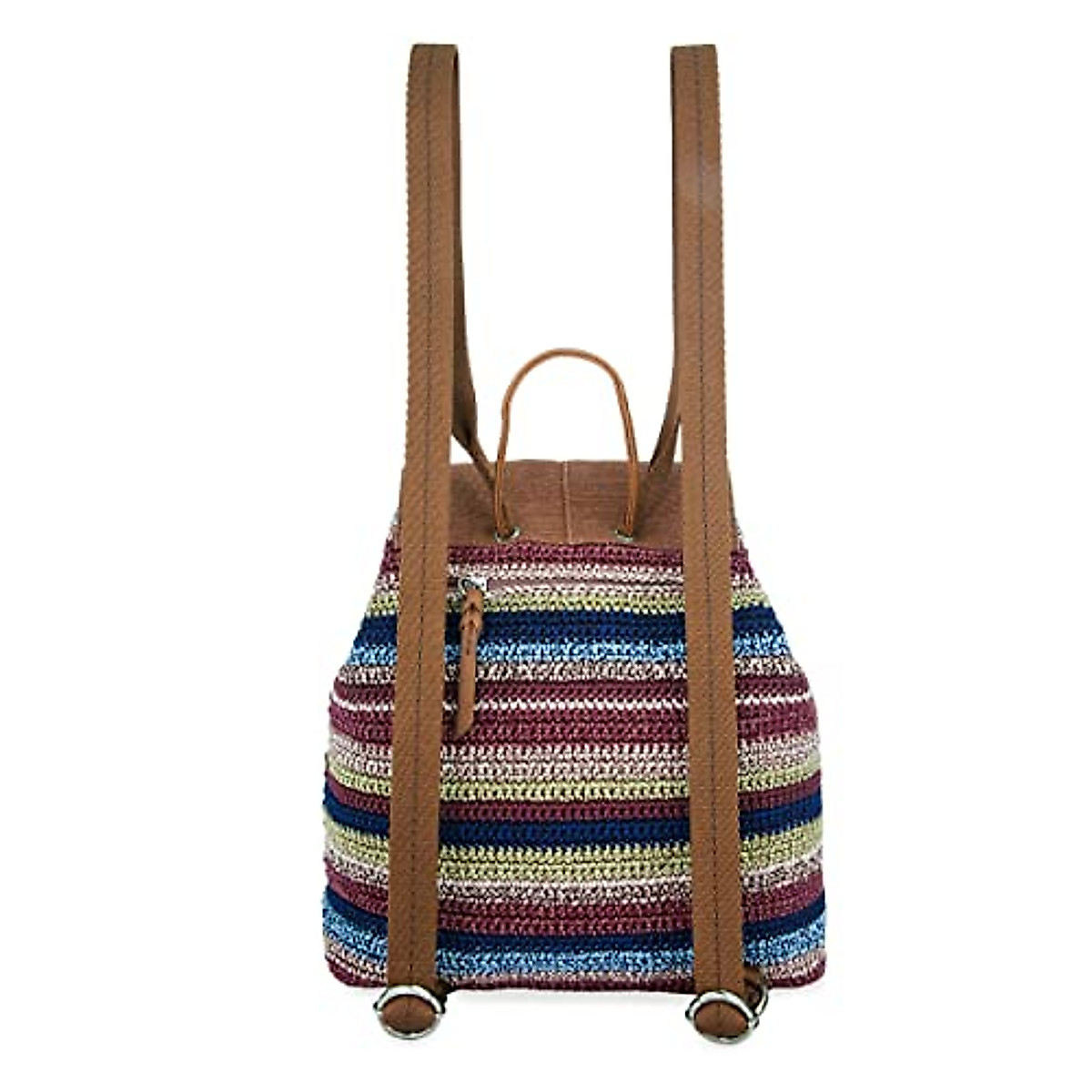 The Sak Avalon Backpack in Crochet, Convertible Straps, Mahogany