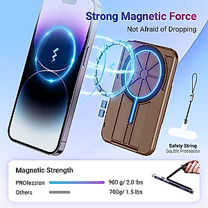 Magnetic Wallet Card Holder For Magsafe, RFID Blocking Slim Hardshell 4 Credit Card & Money Pocket Magnetic Adjustable Stand Wallet for Apple iPhone 16 15 14 13 12 Plus Max Not for iPhone 13/12 mini
