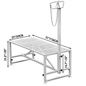 Happybuy Livestock Stand 51x23 inches, Trimming Stand with Straight Head Piece, Goat Trimming Stand Metal Frame Sheep Shearing Stand Livestock Trimming Stands