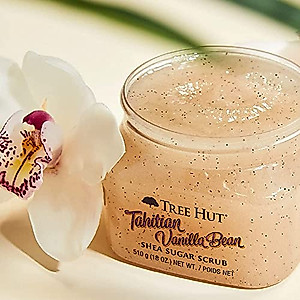 Tree Hut Tahitian Vanilla Bean Shea Exfoliating Sugar Scrub, Tahitian Vanilla Bean, 18 Oz