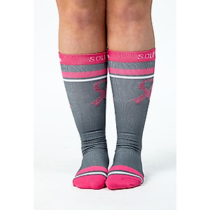 Graduated Compression Socks (15-20 mmhg) (L/XL, Pink Survivor) BREAST CANCER