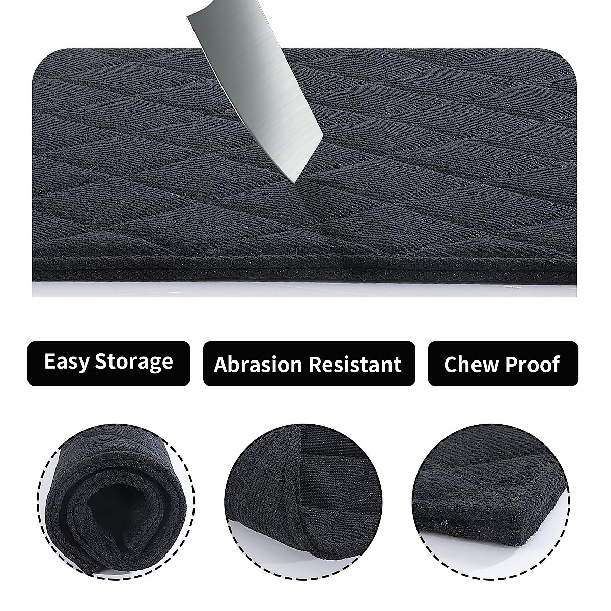 HOMBYS Chew Proof Dog Crate Pad Mat, 22"x35" Indestructible Kennel Pad for Aggressive Chewers, Durable and Water Resistant Teething Puppy Crate Mats for Dogs Cages
