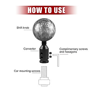 UGSHY 1 PC M12 x 1.25 Universal Shift Knob Adapter, Aluminum Alloy Transmission Gear Stick Shift Connector, for Non Threaded Shifters (Red)