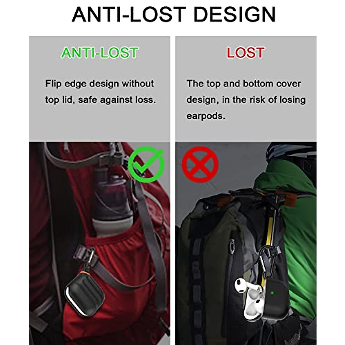 HALLEAST for AirPods 3 Case Waterproof, Front LED Visible & Support Wireless Charging, Protective Silicone Case Cover Compatible with for AirPods 3 Accessories, Black