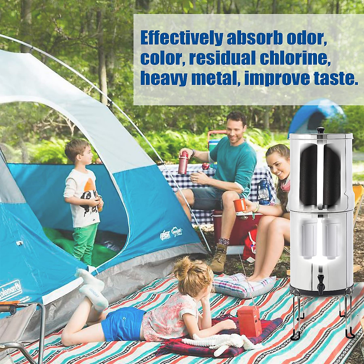 BB9-2 Black and PF-2 Fluoride Water Filter Replacement, Compatible with Berkey Gravity Filtration System Purification Elements Doulton Super Sterasyl and Traveler, Nomad, King, Big Series