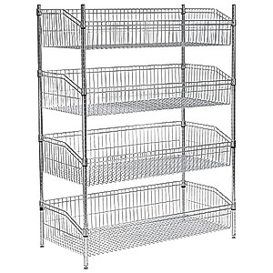 (4) Basket Wire Shelf, 36"W x 18"D x 63"H
