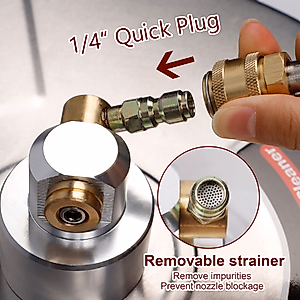 Biswing 15" Pressure Washer Stainless Steel Surface Cleaner with 3 Wheels & 1/4" Quick Connector, Power Washer Attachment with 2 Extension Wand, 2 Replacement Nozzles, 4000 PSI