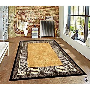 Champion Rugs African Tribal Print Area Rug Floor Mat Living Room Bedroom Carpet (5’ 3” X 7’ 5”)