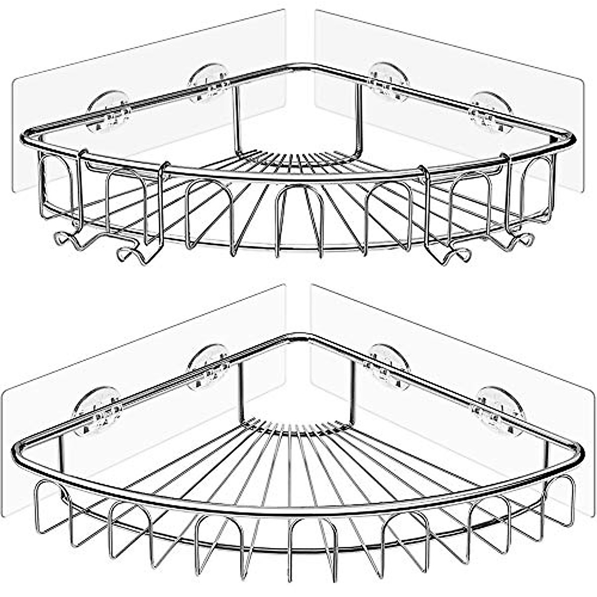 Orimade 4 Pack Transparent Adhesive Strip for Stainless Steel Corner Shower Caddies 8.66 x 2.75 inches (22 x 7 CM)